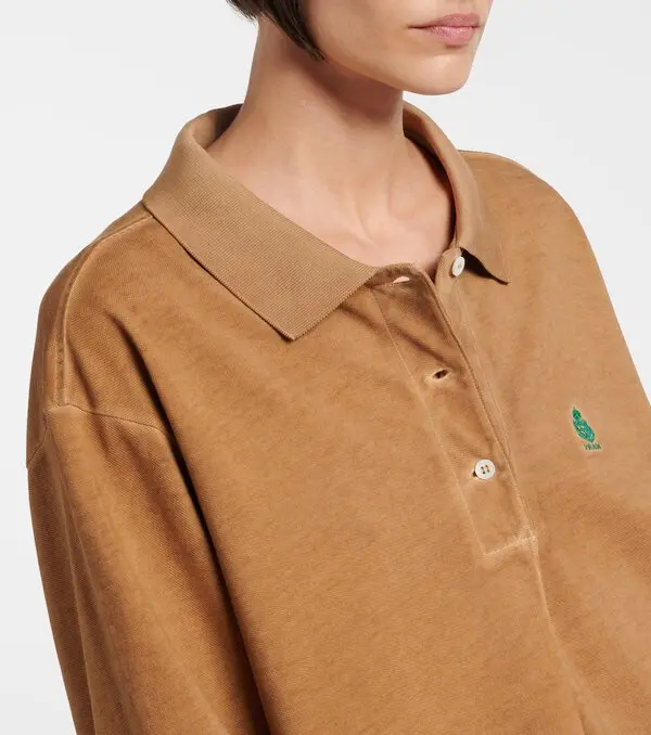 Prada Oversized Cotton Piqué Polo Shirt