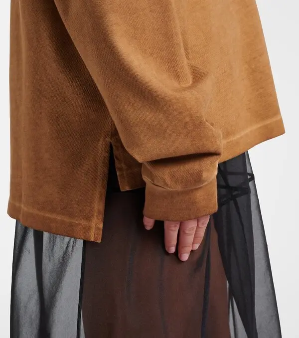 Prada Oversized Cotton Piqué Polo Shirt