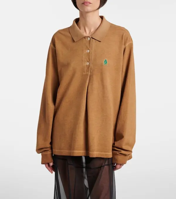 Prada Oversized Cotton Piqué Polo Shirt