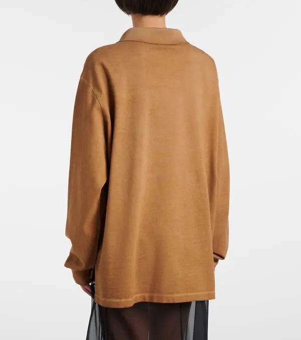 Prada Oversized Cotton Piqué Polo Shirt