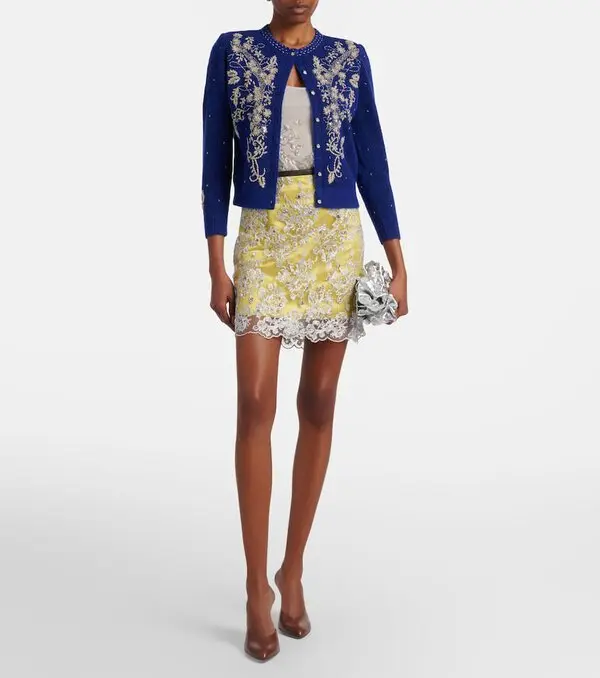 JACQUES WEI Embellished Floral Cardigan