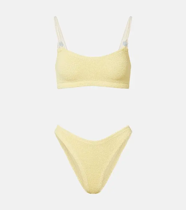 Hunza G Cassie Beaded Bikini - Yellow