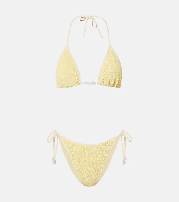 Hunza G Gina Beaded Bikini - Yellow