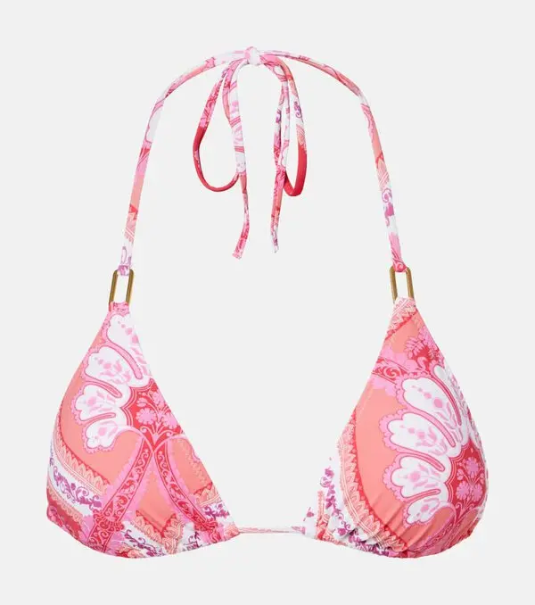Melissa Odabash Cancun Printed Bikini Top - Red