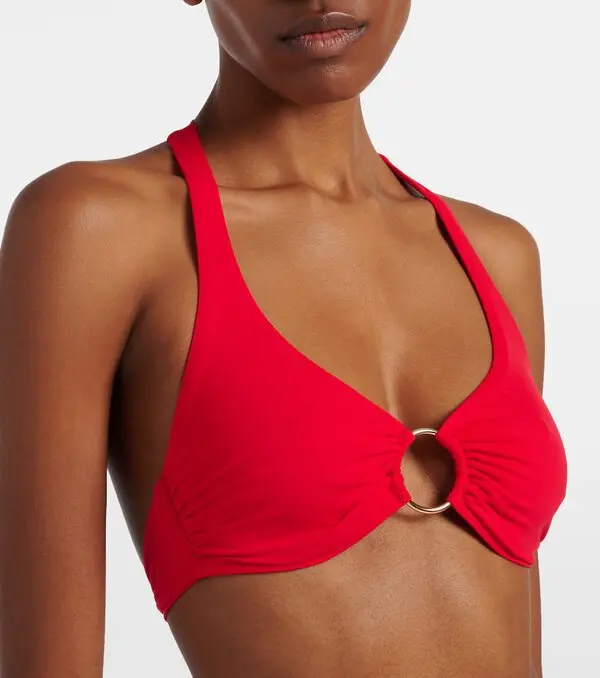 Melissa Odabash Brussels Ring-detail Bikini Top - Red