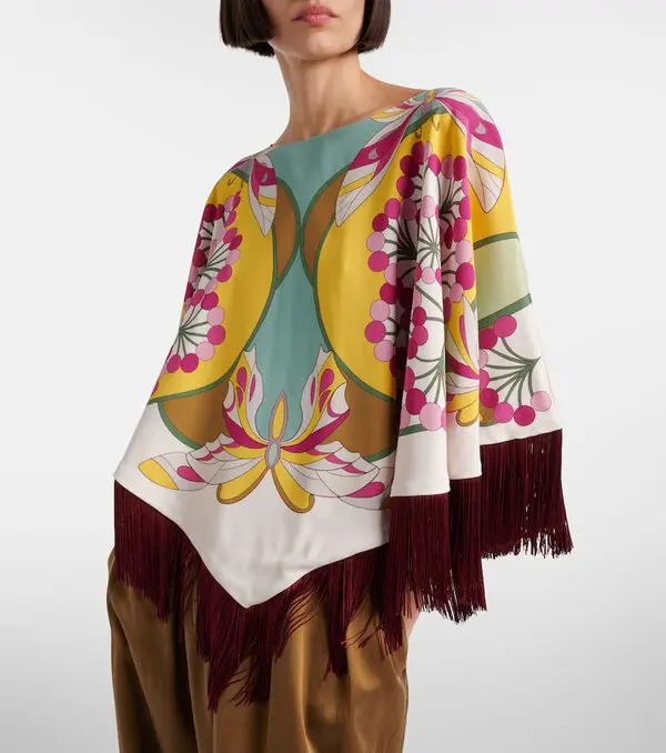 La DoubleJ Florette Placée Reversible Satin Poncho