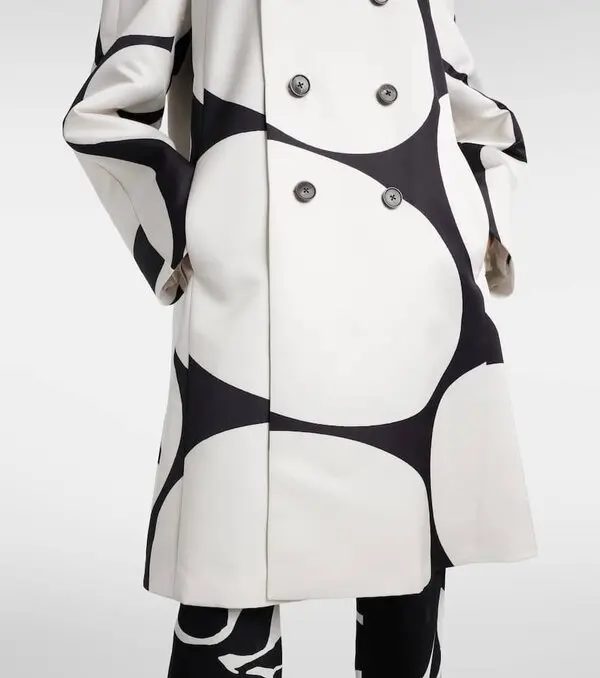 Dries Van Noten Polka-dot Double-breasted Satin Coat