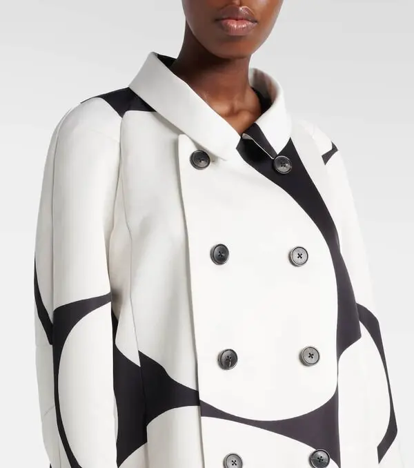 Dries Van Noten Polka-dot Double-breasted Satin Coat