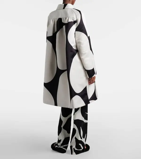 Dries Van Noten Polka-dot Double-breasted Satin Coat
