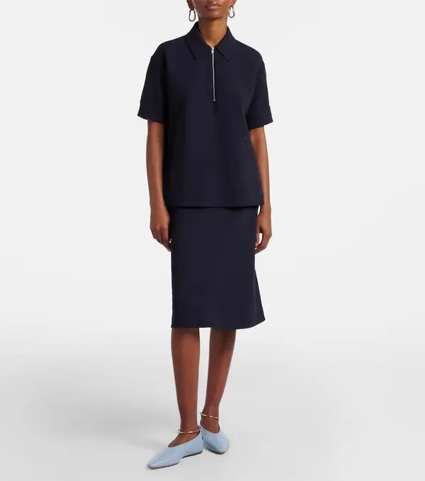 JIL SANDER Jersey Polo Shirt - Blue