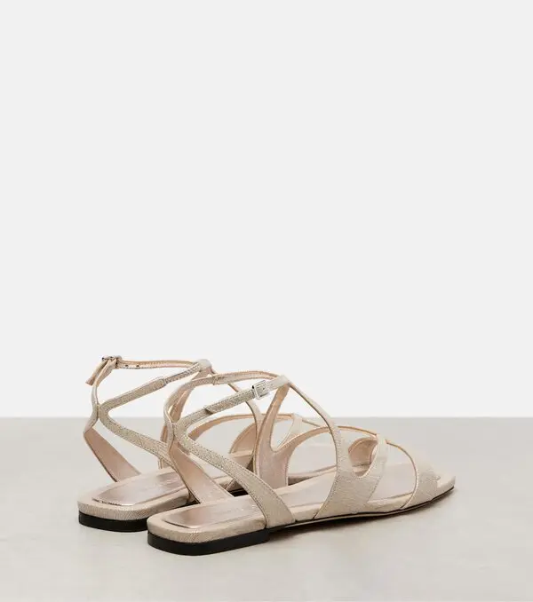 JIMMY CHOO Ayla Leather Sandals - Gold