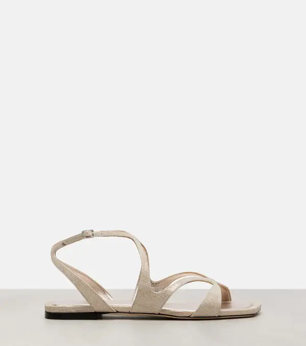 JIMMY CHOO Ayla Leather Sandals - Gold