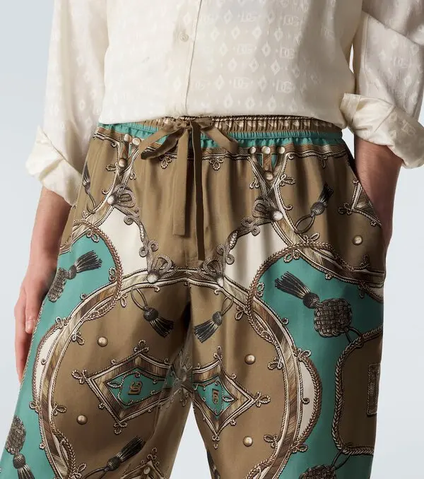 Dolce & Gabbana Printed Silk Twill Shorts