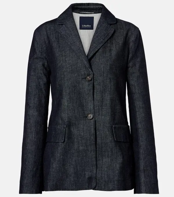 Max Mara Leone Denim Blazer - Blue