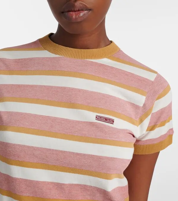 Prada Striped Cotton Jersey T-shirt