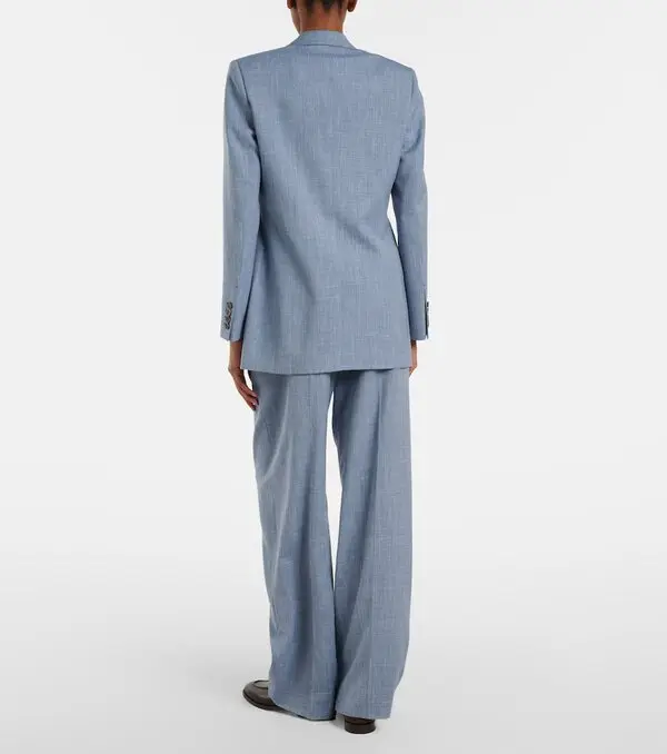 Loro Piana Hector Wool, Silk, And Linen Wide-leg Pants