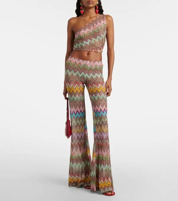 Missoni Zigzag Lamé Flared Pants - Multicoloured