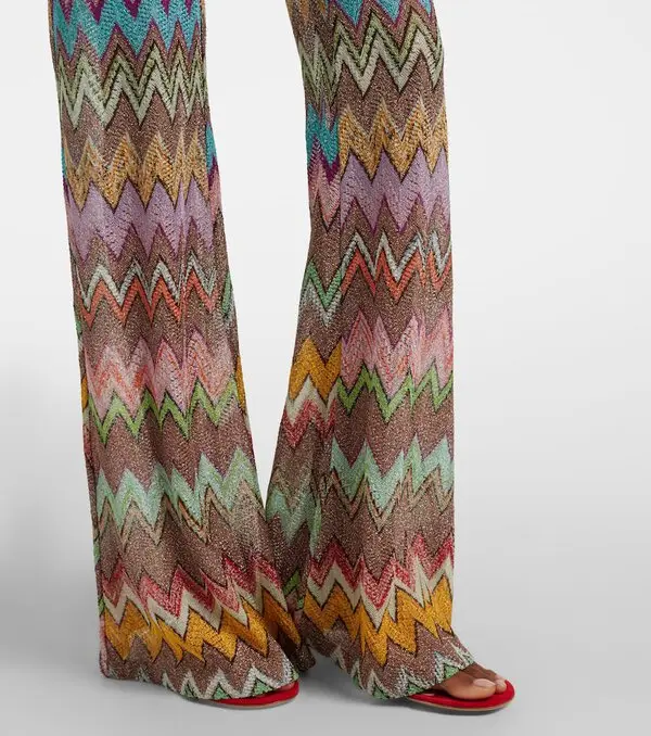 Missoni Zigzag Lamé Flared Pants - Multicoloured