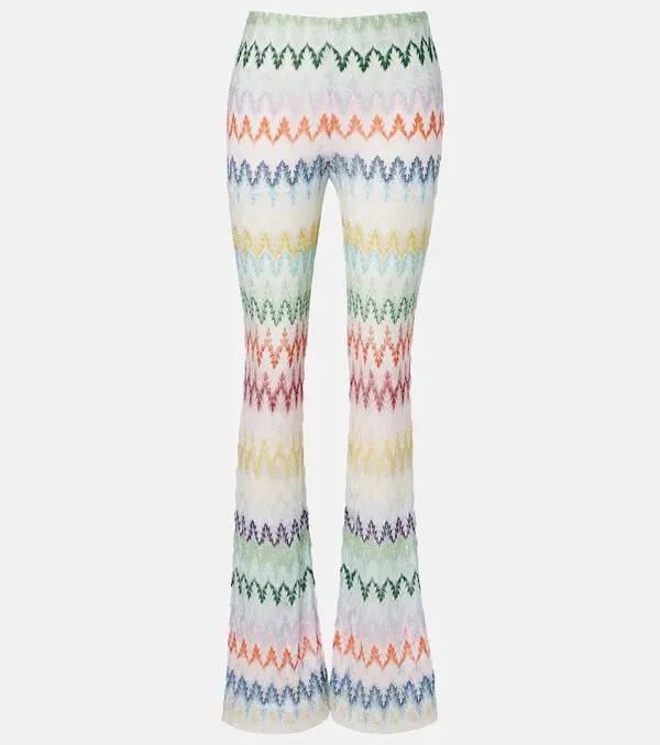 Missoni Open-knit Lamé Flared Pants - Multicoloured
