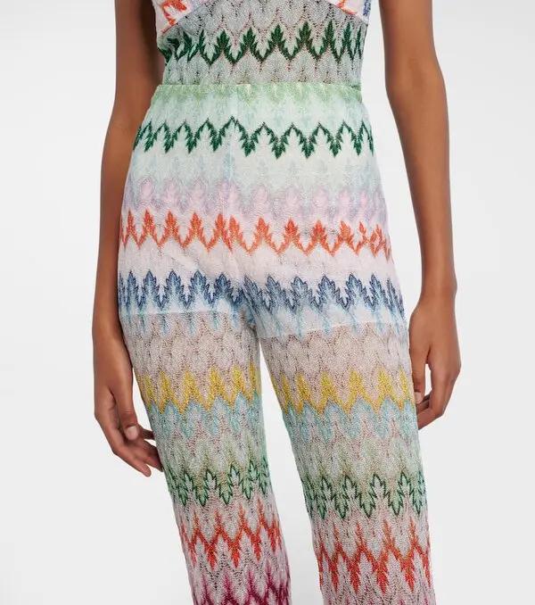 Missoni Open-knit Lamé Flared Pants - Multicoloured
