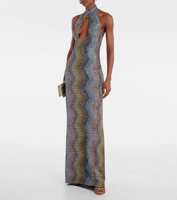 Missoni Cutout Sequined Lame Gown