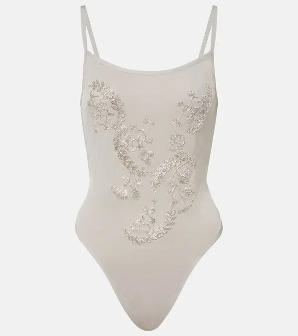 JACQUES WEI Beaded Bodysuit