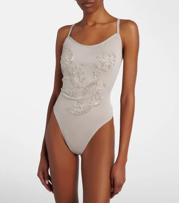 JACQUES WEI Beaded Bodysuit