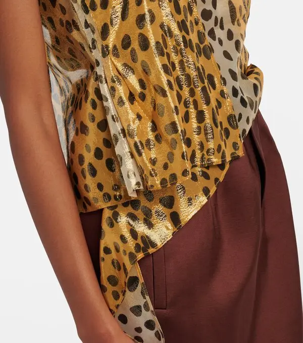 JACQUES WEI Silk-blend Lamé Top