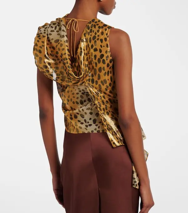 JACQUES WEI Silk-blend Lamé Top
