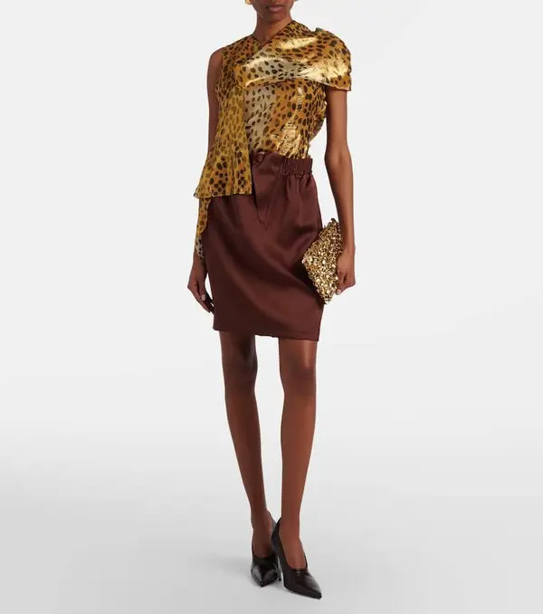 JACQUES WEI Silk-blend Lamé Top