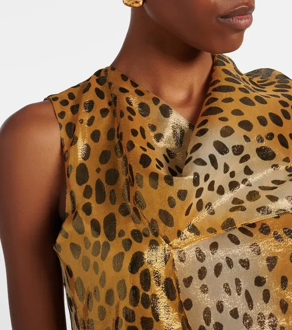 JACQUES WEI Silk-blend Lamé Top