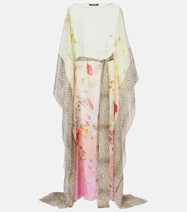 Roberto Cavalli Printed Silk Kaftan - Green