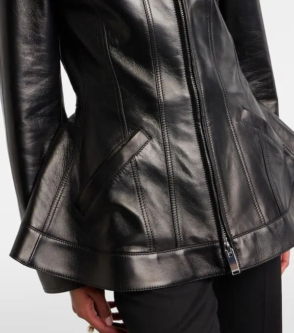 Alexander McQueen Peplum Leather Jacket