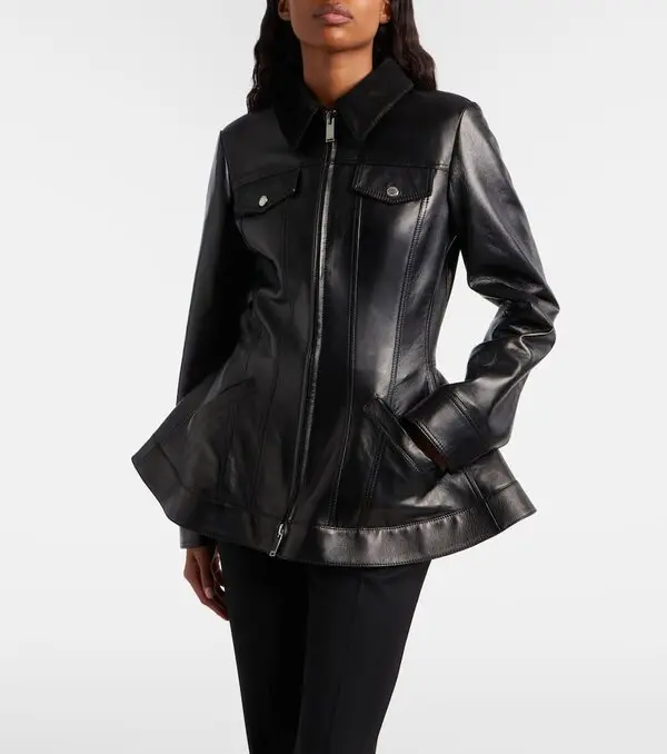 Alexander McQueen Peplum Leather Jacket