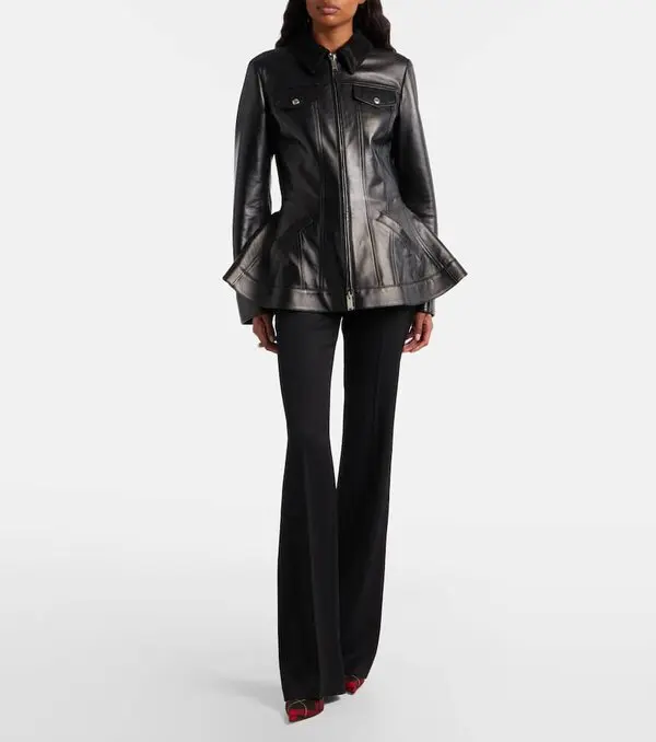 Alexander McQueen Peplum Leather Jacket