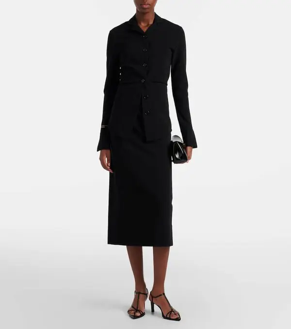 JIL SANDER Notch Neck Jersey Top