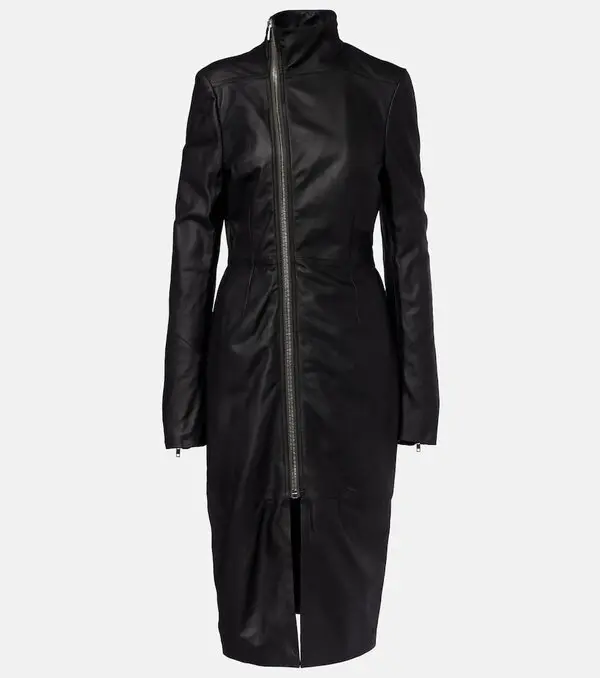 Rick Owens Gary Leather Coat - Black