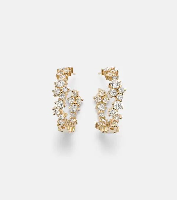SYDNEY EVAN 14kt Diamond Hoop Earrings - Gold