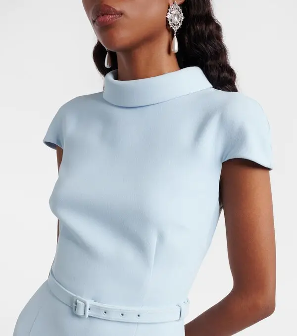 SELF-PORTRAIT Belted Lace Midi Dress