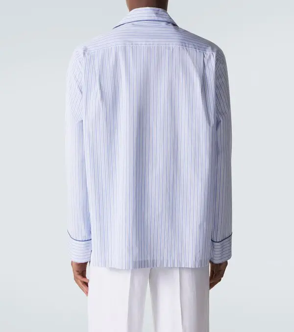 Dolce & Gabbana Striped Cotton And Silk Poplin Pajama Shirt