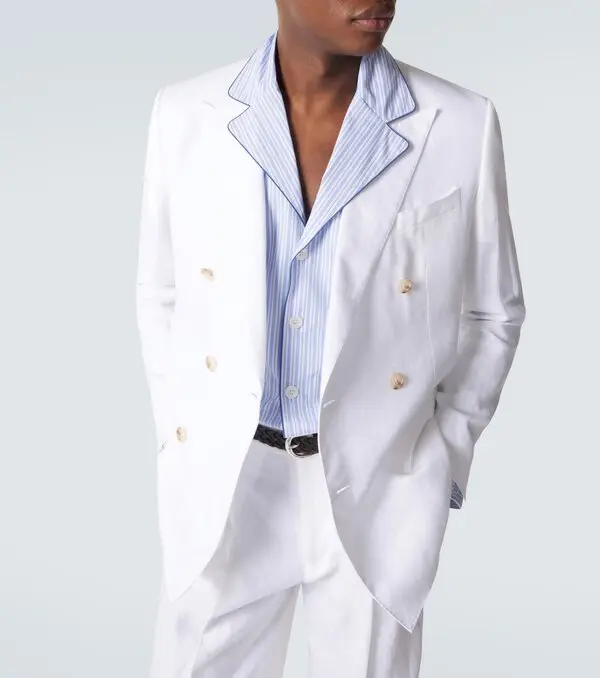 Dolce & Gabbana Striped Cotton And Silk Poplin Pajama Shirt
