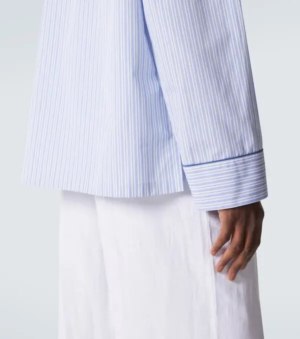 Dolce & Gabbana Striped Cotton And Silk Poplin Pajama Shirt