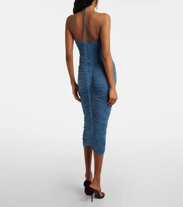 magda butrym ruched midi dress Magda Butrym Ruched Crepe-jersey Dress - Women - Cream Dresses