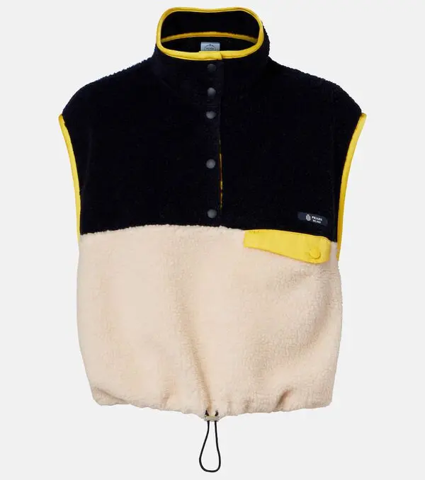 Prada Cropped Teddy Vest - Blue