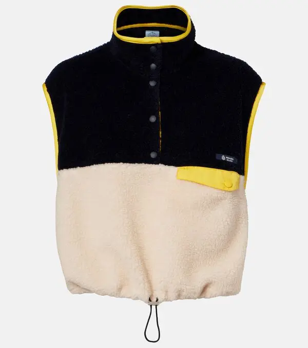 Prada Cropped Teddy Vest - Blue