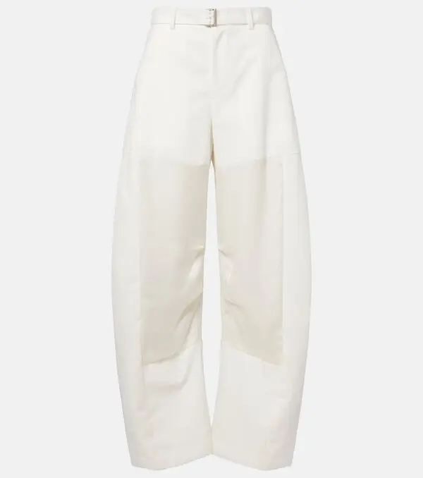 Sacai Belted Barrel-leg Pants - White