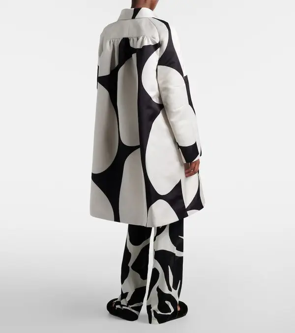 Dries Van Noten Polka Dot Double-breasted Satin Coat