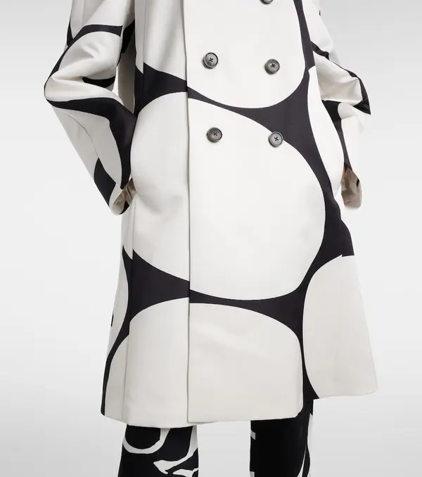 Dries Van Noten Polka Dot Double-breasted Satin Coat