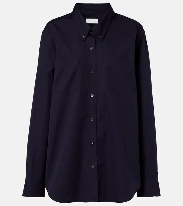 Dries Van Noten Oversized Cotton Poplin Shirt - Blue
