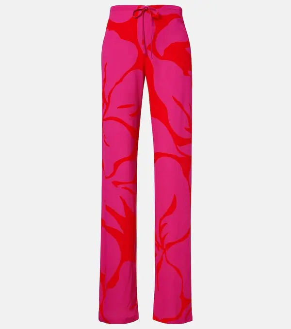 Dries Van Noten Floral Straight Pants - Pink